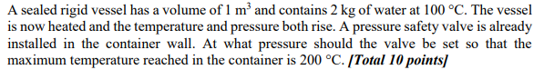 Solved A sealed rigid vessel has a volume of 1m3 ﻿and | Chegg.com