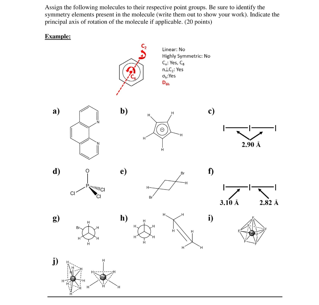 Solved Assign the following molecules to their respective | Chegg.com