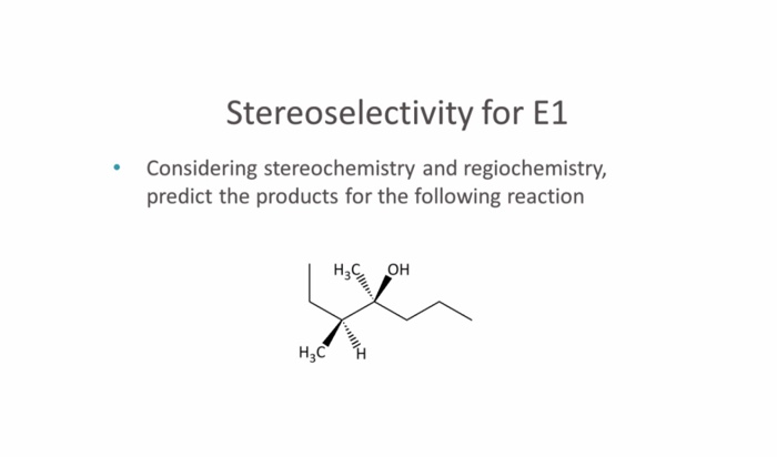 Solved Stereoselectivity for E1 Considering stereochemistry | Chegg.com