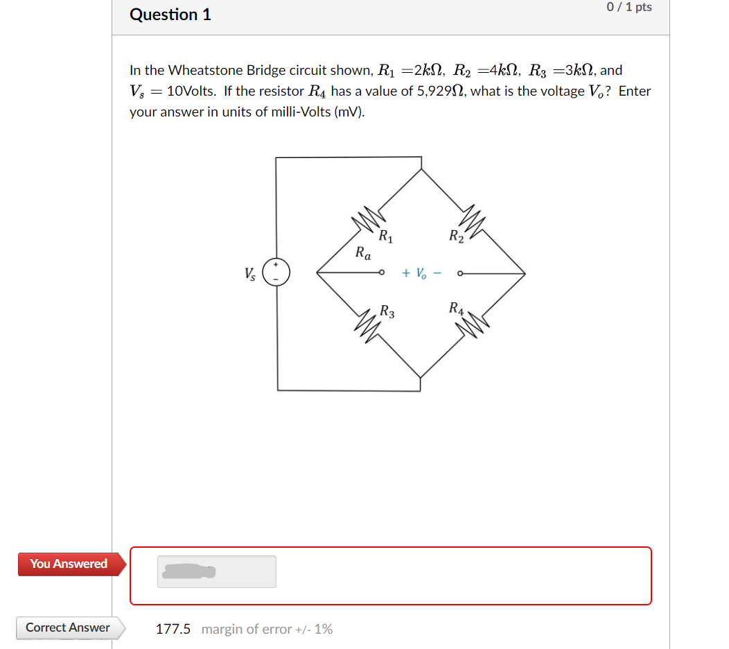 Solved In the Wheatstone Bridge circuit shown, R1=2kΩ, | Chegg.com