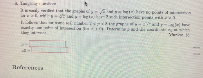 Solved 8. Tangency question It is easily verified that the | Chegg.com