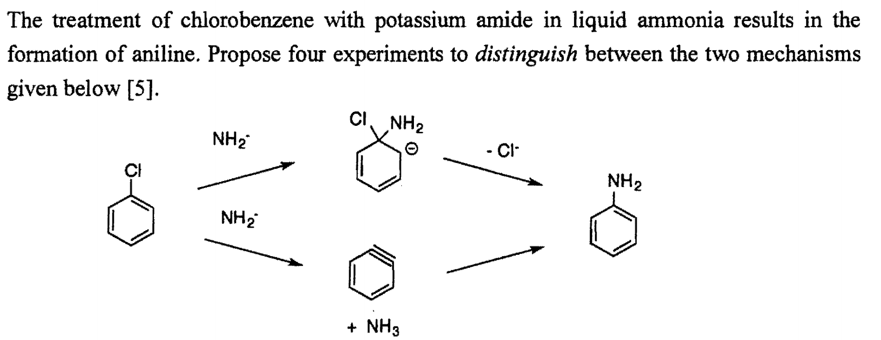 Solved The treatment of chlorobenzene with potassium amide | Chegg.com