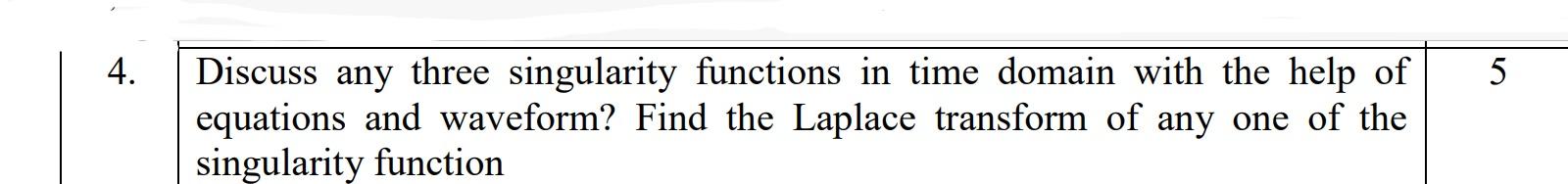 Solved 4. 5 an Discuss any three singularity functions in | Chegg.com