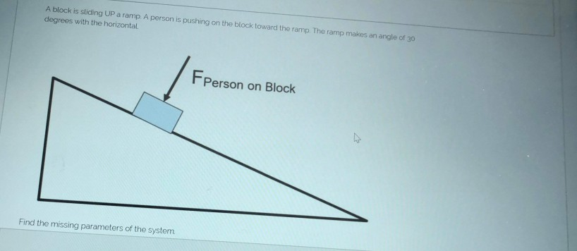 Solved A block is sliding UP a ramp. A person is pushing on | Chegg.com