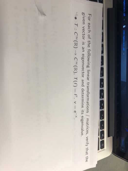 Solved For each of the following linear transformations / | Chegg.com