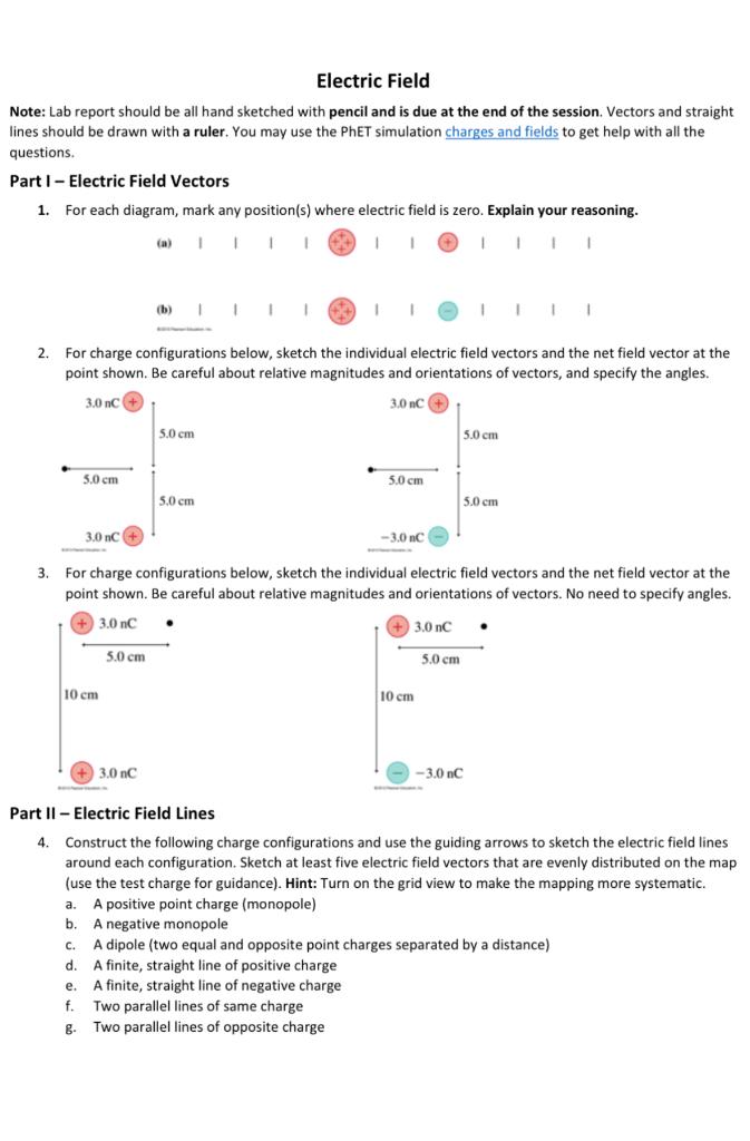Solved Electric Field Note: Lab report should be all hand | Chegg.com