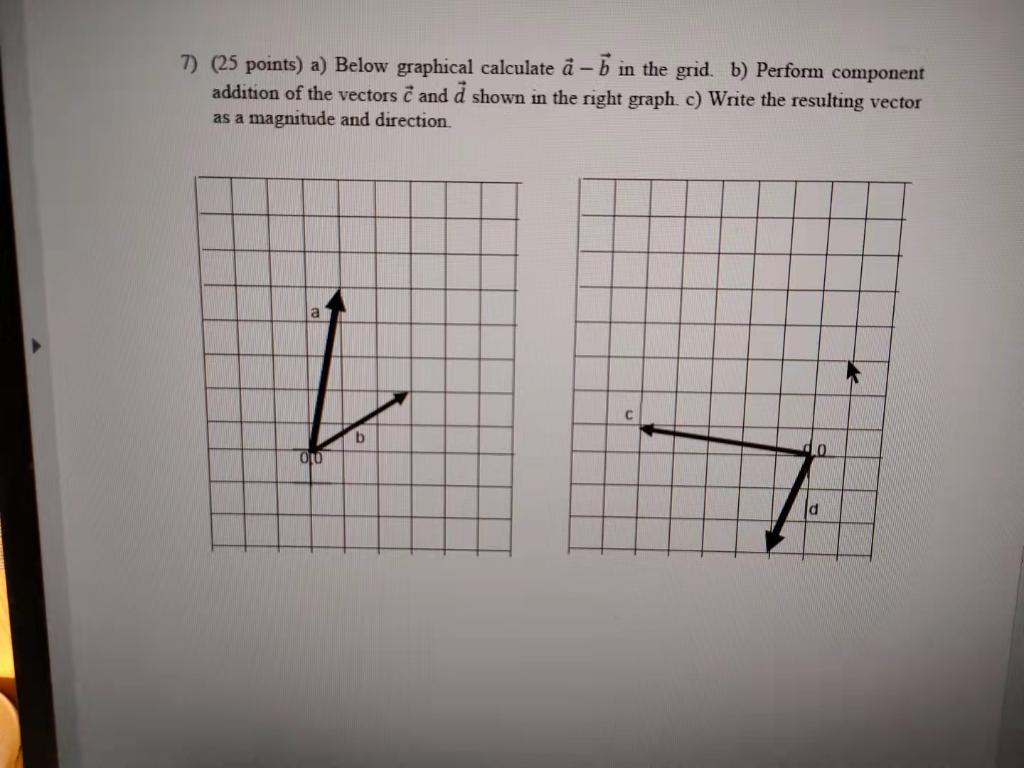 Solved 7) (25 points) a) Below graphical calculate a - b in | Chegg.com