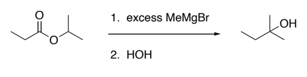 Solved 1. excess MeMgBr ОН 2. НОН | Chegg.com