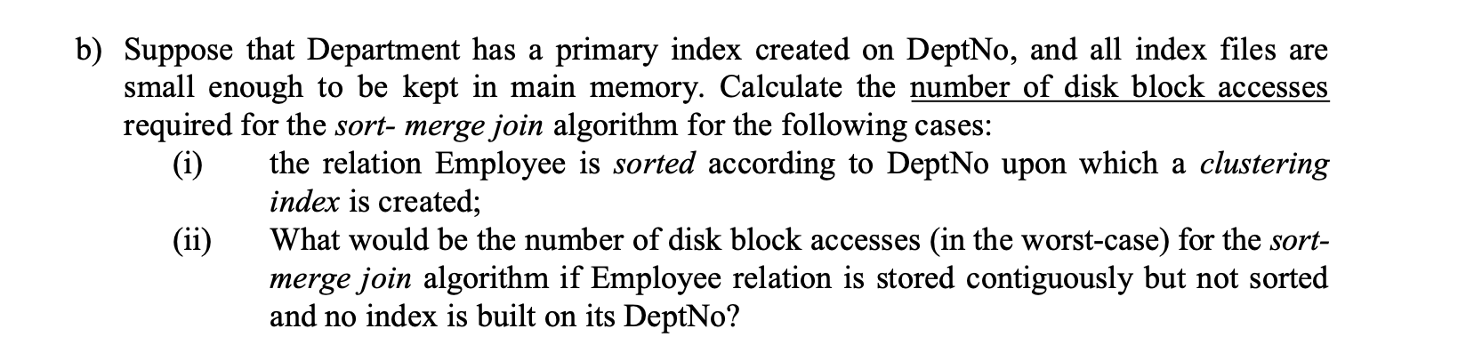 1. Consider the following relations: Employee (ENo, | Chegg.com