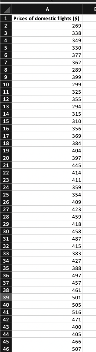 Solved Part 1: Using the provided Excel file with the prices | Chegg.com