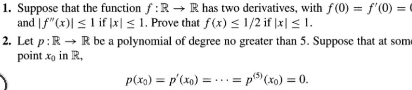 Solved 1. Suppose that the function f:R→R has two | Chegg.com