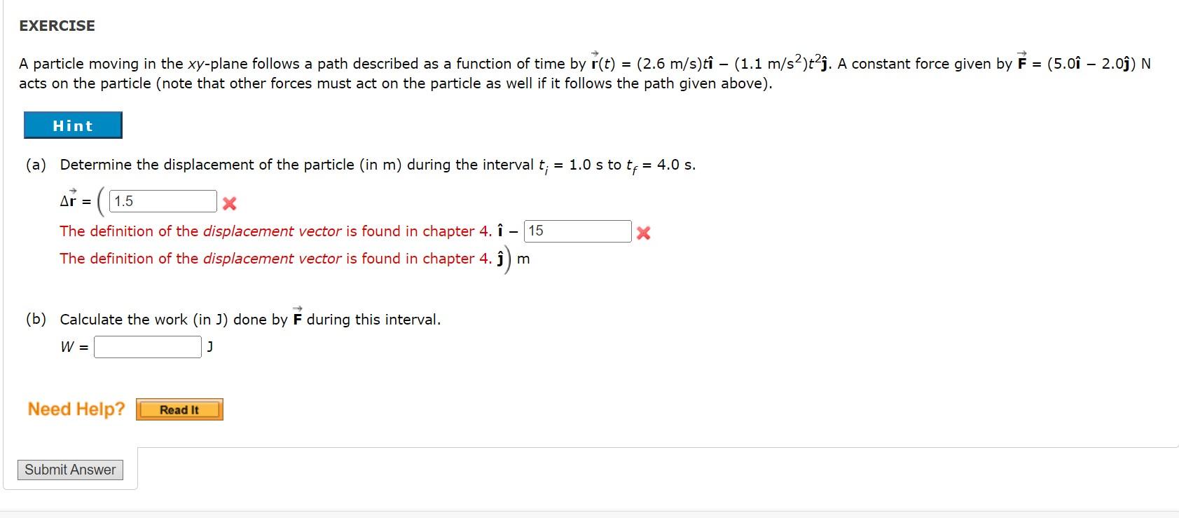 Solved EXERCISE = = A particle moving in the xy-plane | Chegg.com