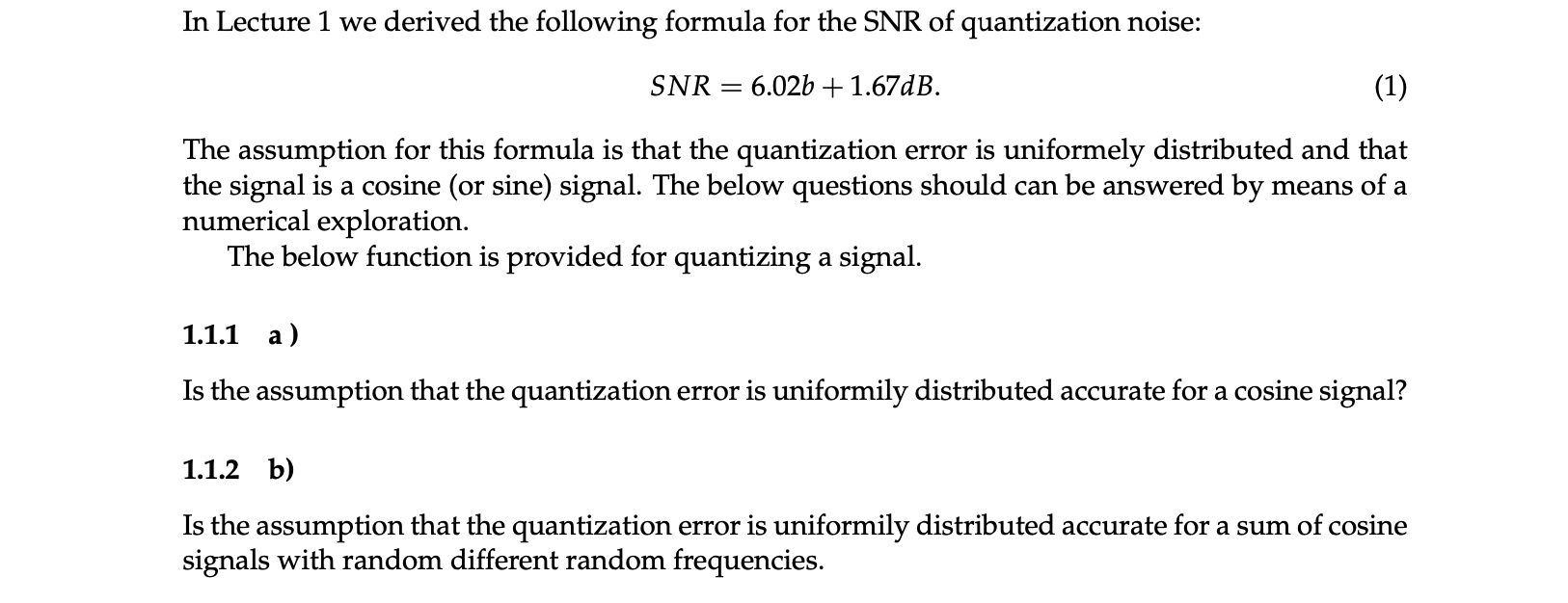 Solved In Lecture 1 we derived the following formula for the | Chegg.com
