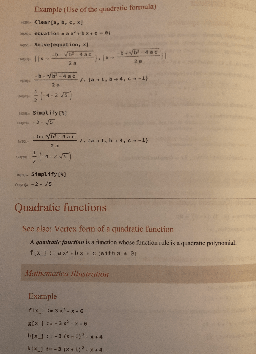 Solved Consider the quadratic function f[x] on Pages | Chegg.com