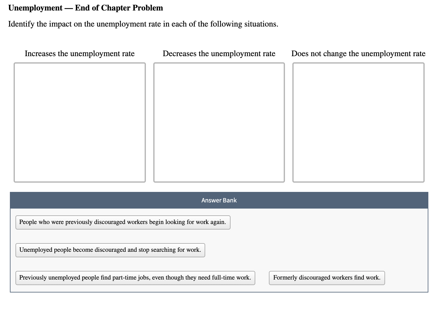 Solved Unemployment — End of Chapter Problem Identify the | Chegg.com