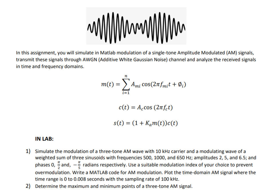 Solved In this assignment, you will simulate in Matlab | Chegg.com