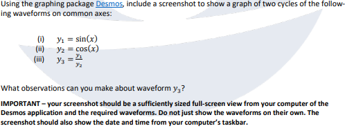 Solved Using the graphing package Desmos, include a | Chegg.com