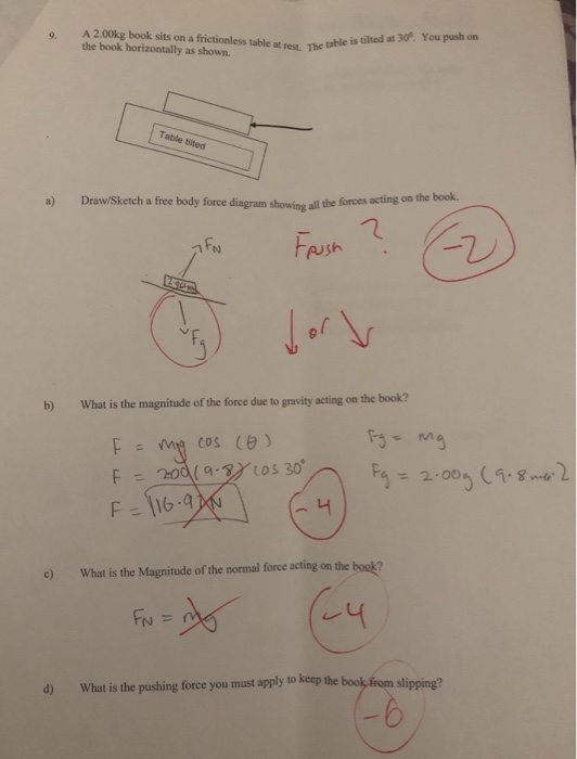 Solved 9. A 2.00kg book sits on a frictionless table at | Chegg.com