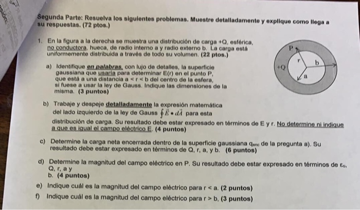 Segunda Parte: Resuelva los sigulentes problemas. | Chegg.com Segunda Parte: Resuelva los sigulentes problemas. | Chegg.com