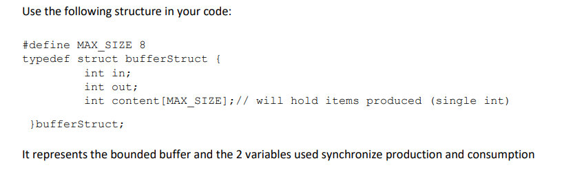 Solved Simulate a producer and a consumer in a single | Chegg.com