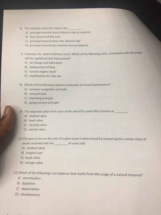 Solved The maturity value of a note is the A) principal | Chegg.com