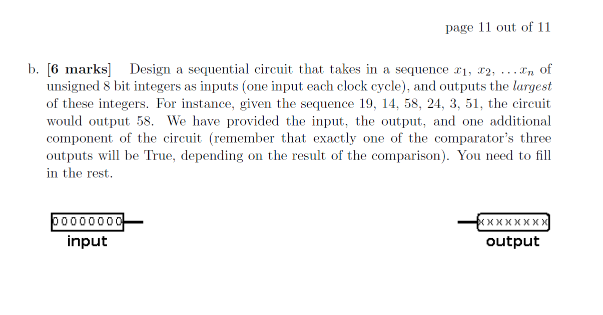 9. [10 marks] Sequential Circuits a. [4 marks] | Chegg.com