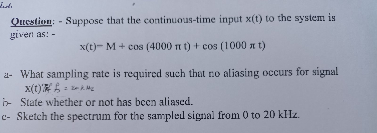 Question: - ﻿Suppose that the continuous-time input | Chegg.com