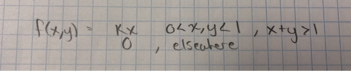 Solved Given the joint density, A) Find kB) Find the | Chegg.com