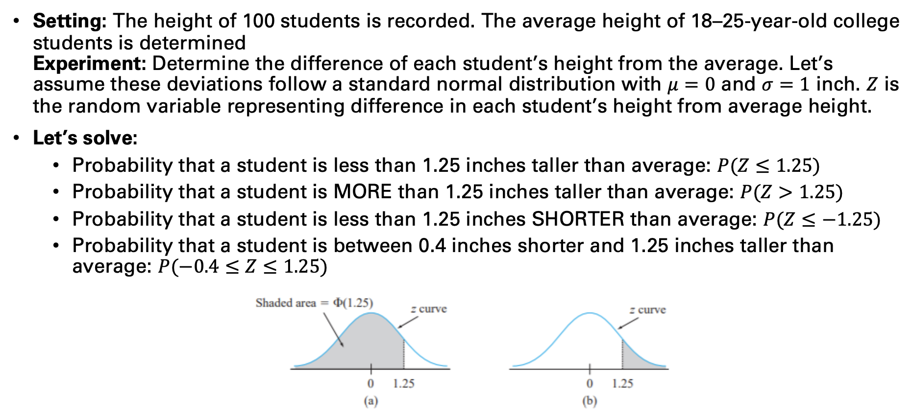 Solved - Setting: The height of 100 students is recorded. | Chegg.com