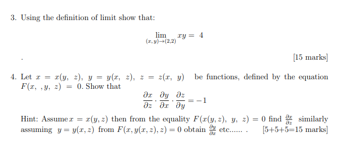 Solved 3. Using the definition of limit show that: lim czy = | Chegg.com