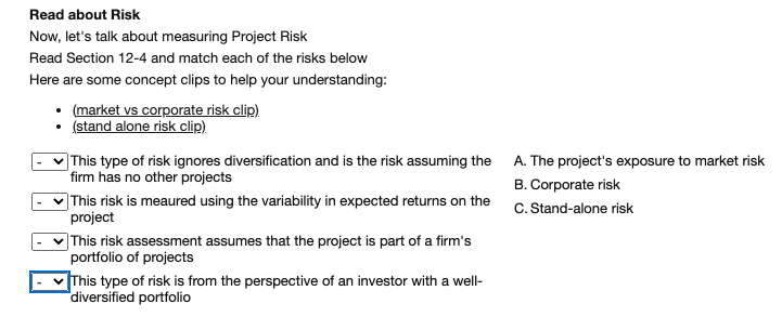 Solved Read about Risk Now, let's talk about measuring | Chegg.com