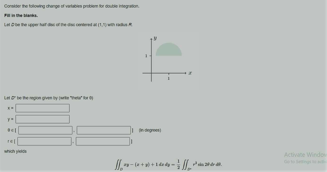 Solved Consider the following change of variables problem | Chegg.com