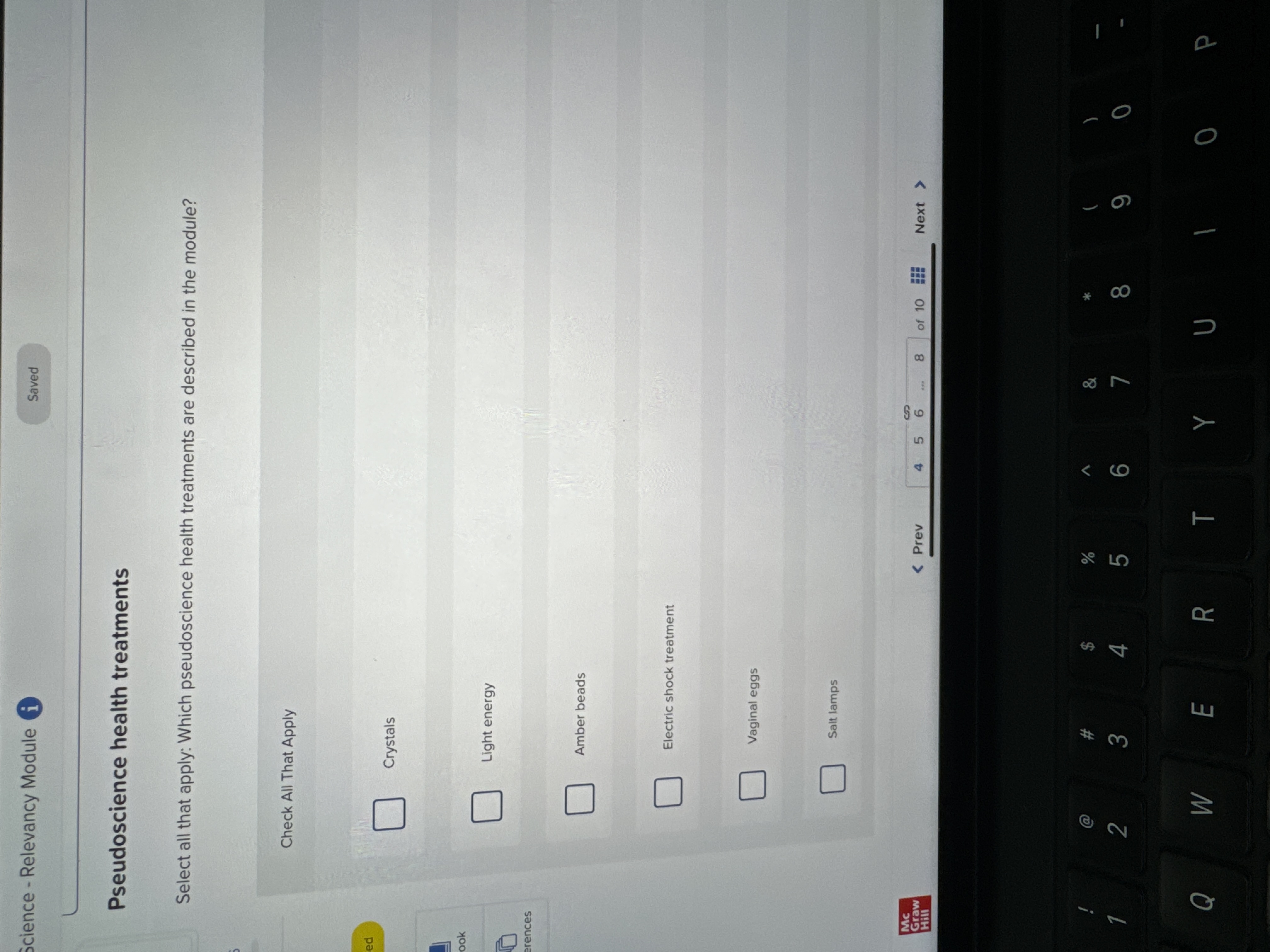 Solved Science - ﻿Relevancy ModuleSavedPseudoscience health | Chegg.com