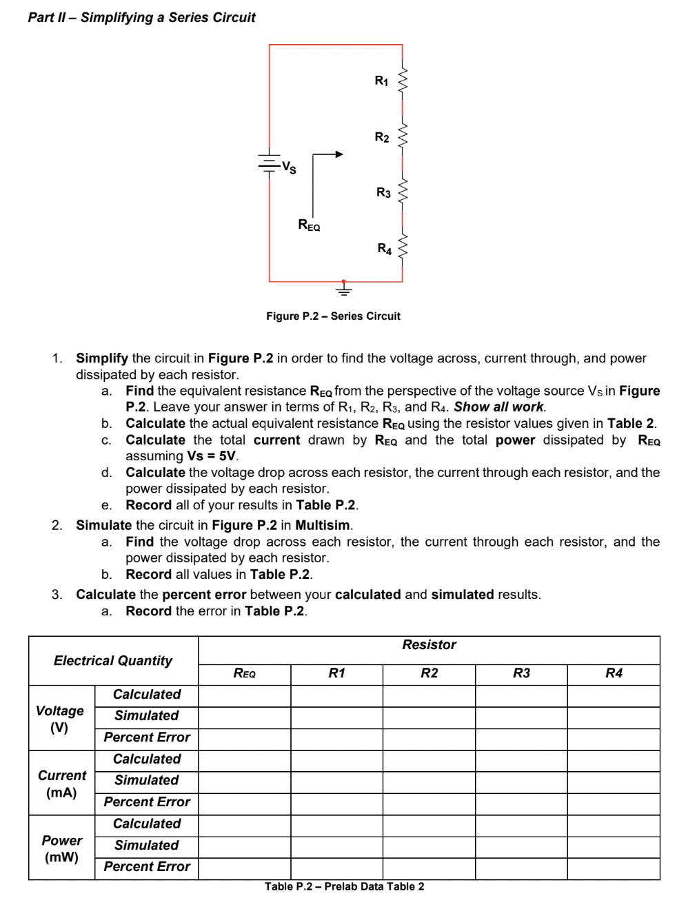 Solved Part I - Simplifying a Parallel Circuit Figure P.1 - | Chegg.com
