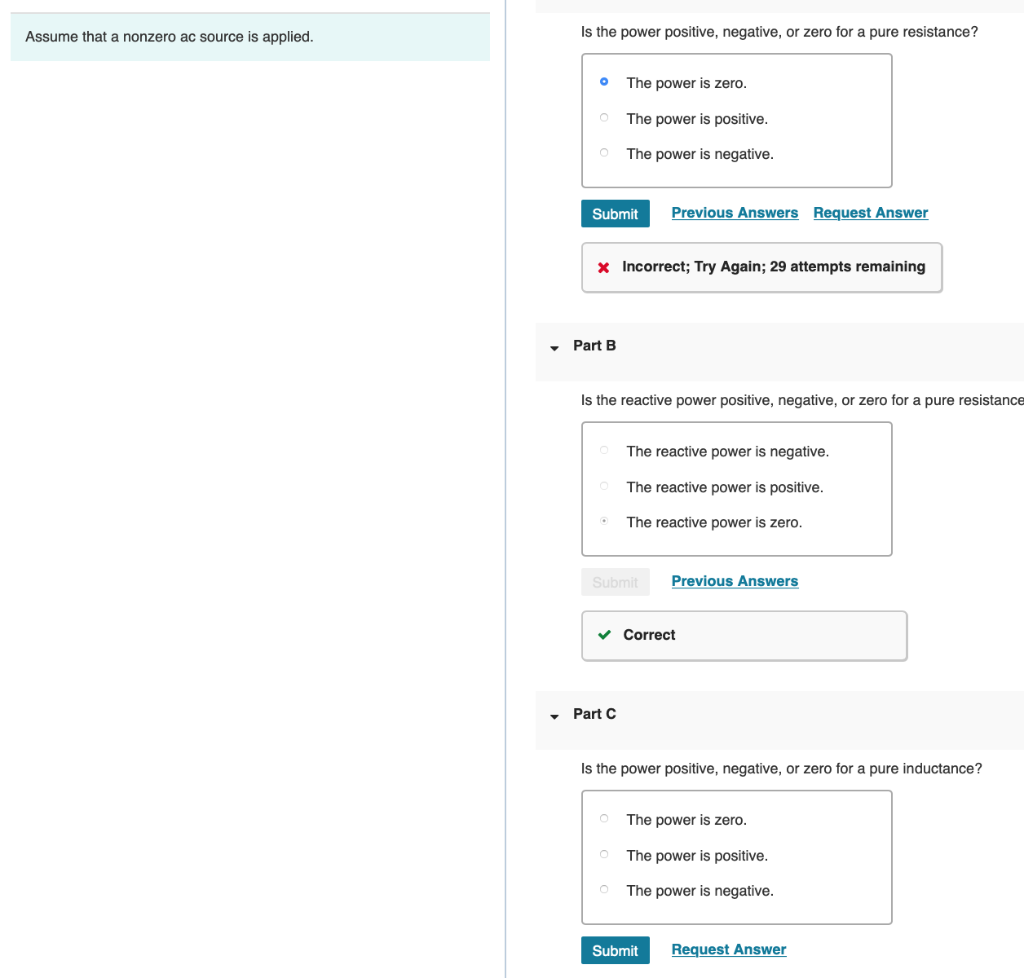 Solved Assume that a nonzero ac source is applied. Is the | Chegg.com