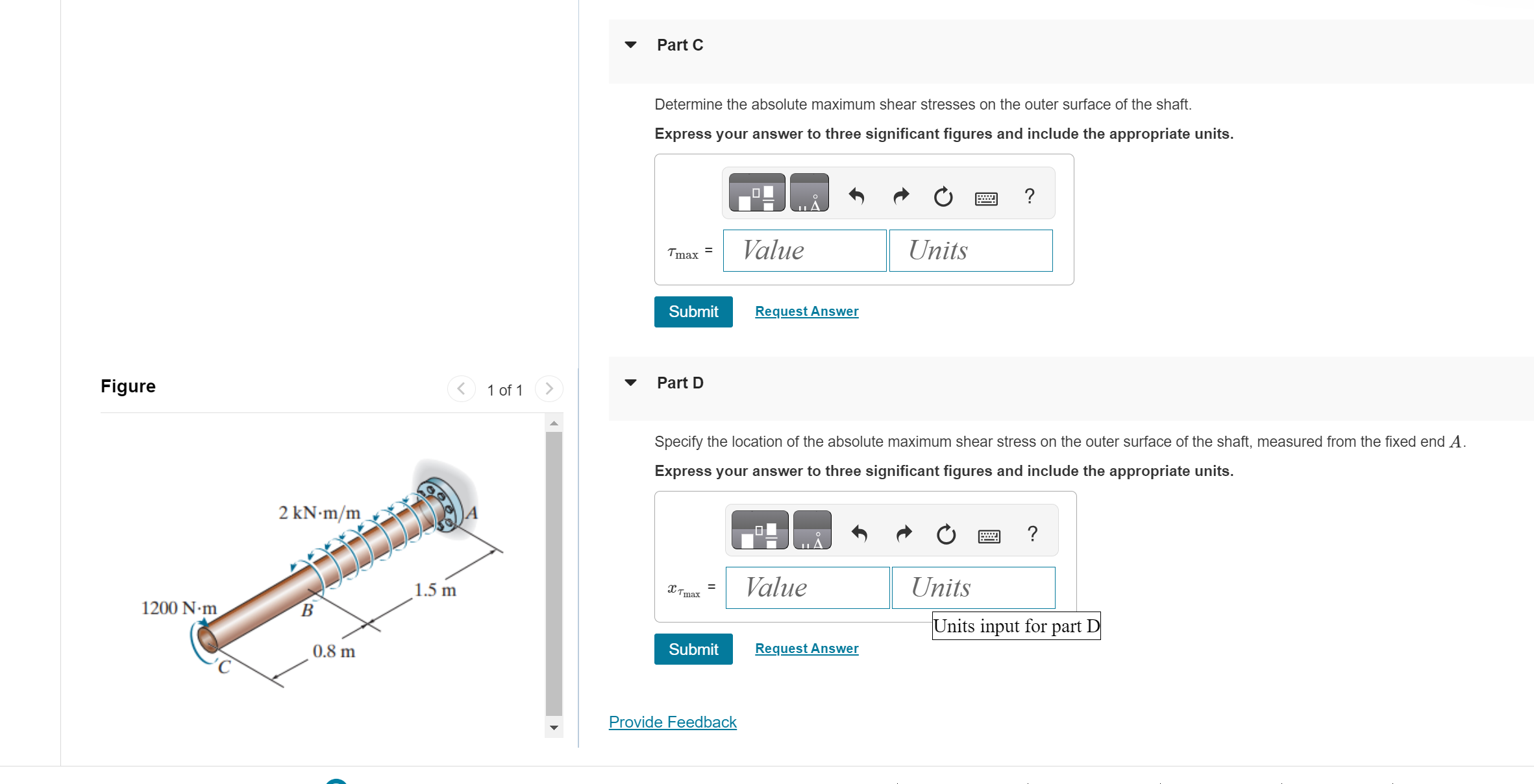 Solved The 60-mm-diameter solid shaft is subjected to | Chegg.com