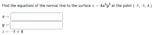 Solved Find the equations of the normal line to the surface | Chegg.com