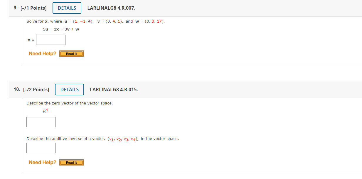 Solved liner algebra please answer both of the question will | Chegg.com