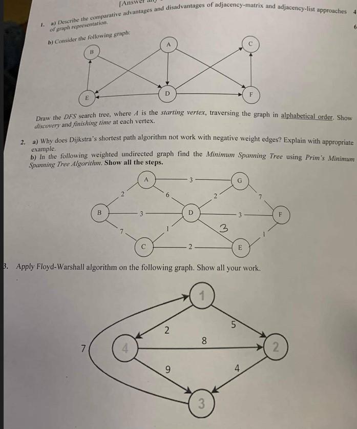 Solved 1. a) Describe the comparative advantages and | Chegg.com