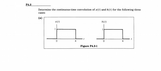 Solved P4.8 Determine the continuous-time convolution of | Chegg.com