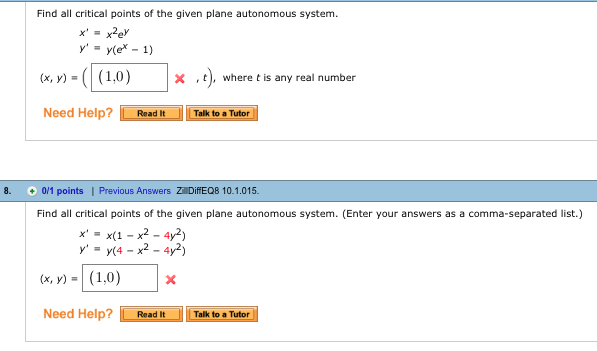 Solved Find all critical points of the given plane | Chegg.com