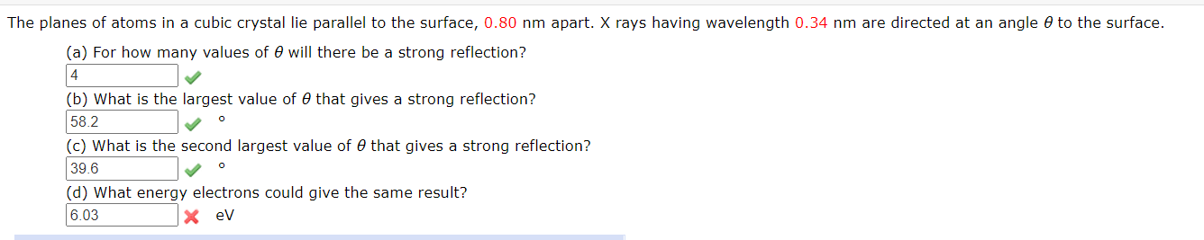 Solved The planes of atoms in a cubic crystal lie parallel | Chegg.com