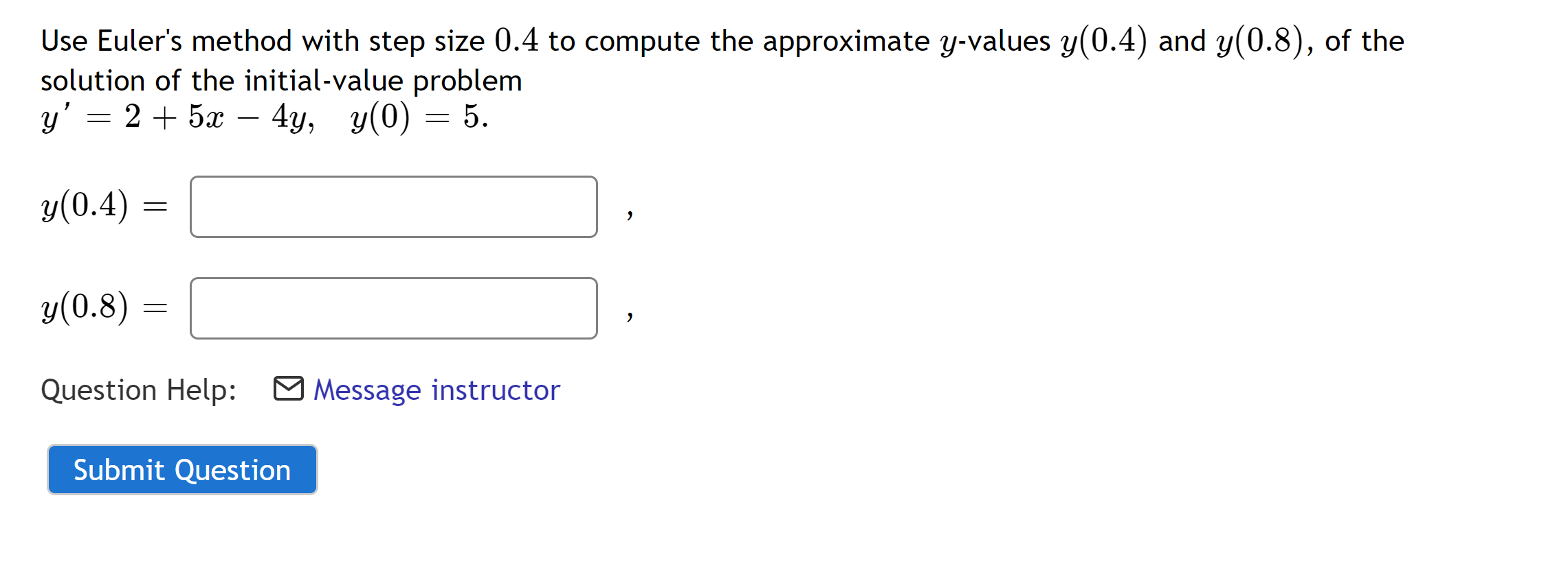 Solved Section 210 Eulers Method Score 08 04 Answered 