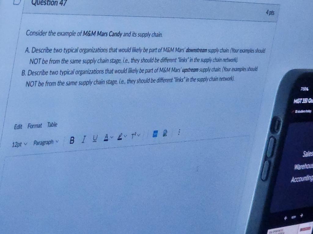 Solved Consider the example of M\&MMars Candy and its supply | Chegg.com
