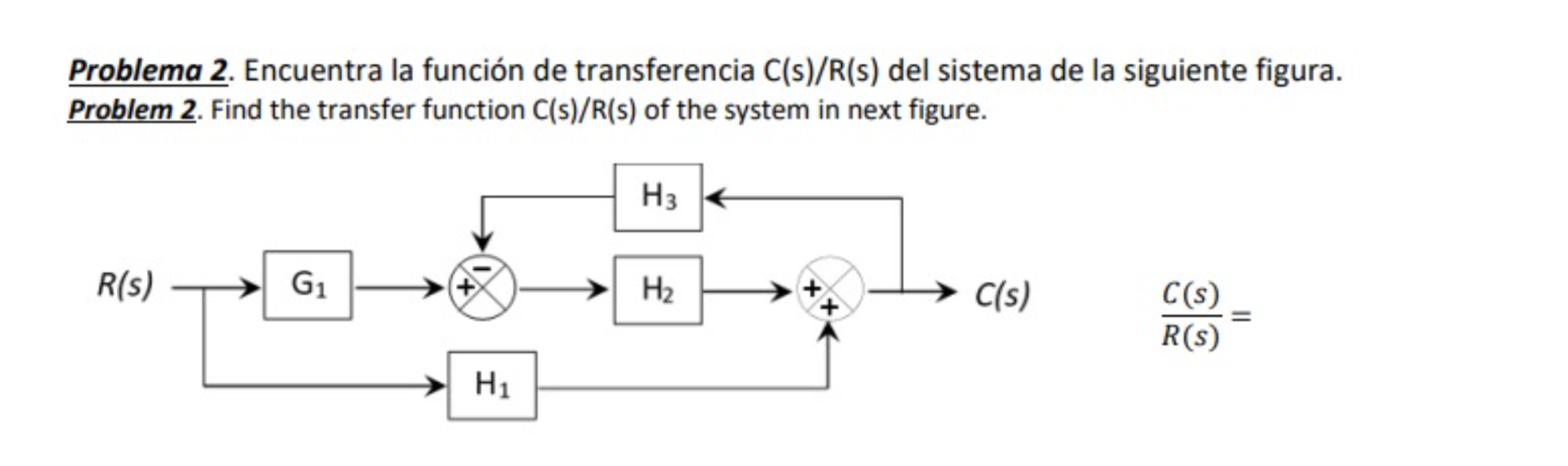 Solved Problema 2. Encuentra la función de transferencia | Chegg.com