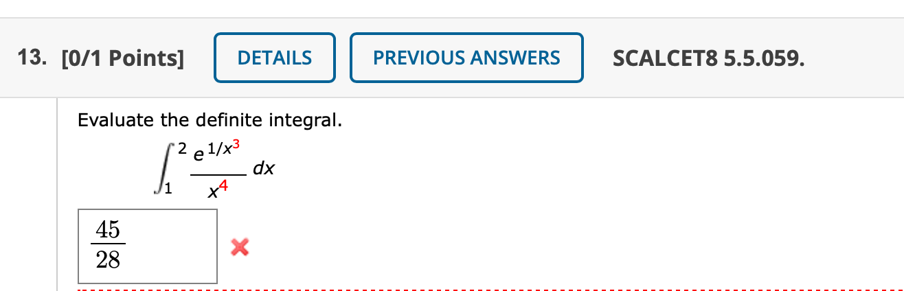 Solved 13. [0/1 Points] DETAILS PREVIOUS ANSWERS SCALCET8 | Chegg.com