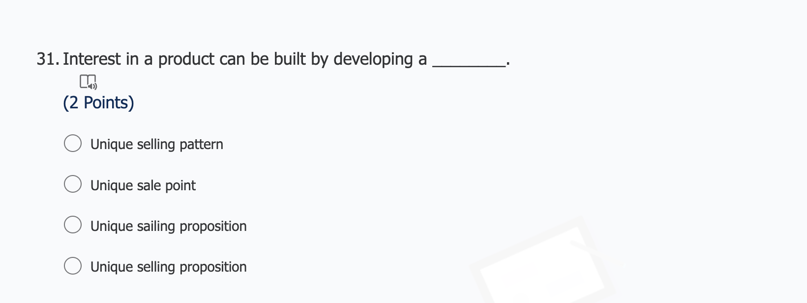 Solved 31. Interest in a product can be built by developing | Chegg.com