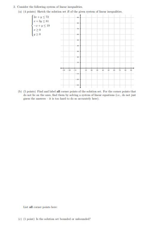 Solved 2. Consider the following system of linear | Chegg.com