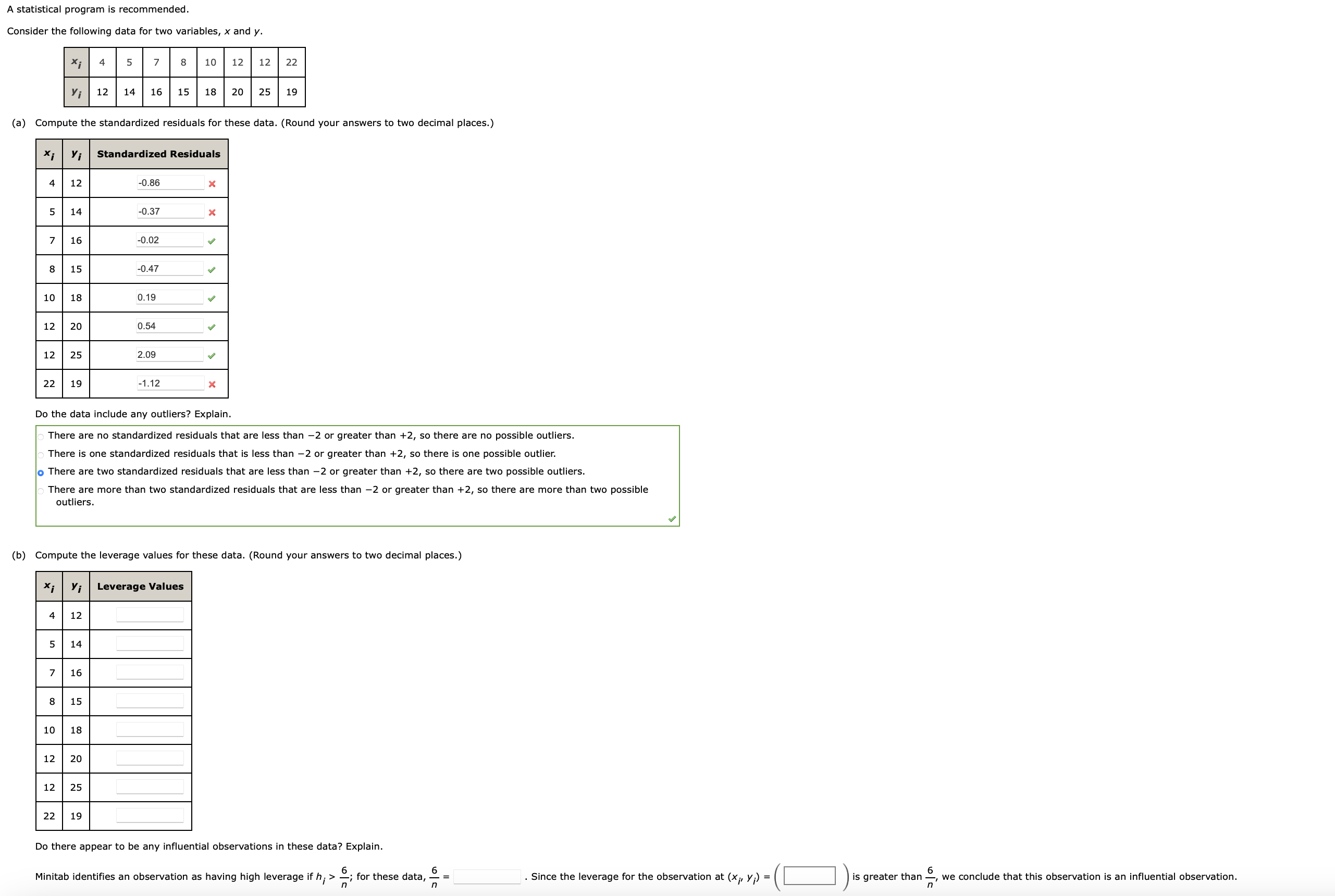 A statistical program is recommended.Consider the | Chegg.com