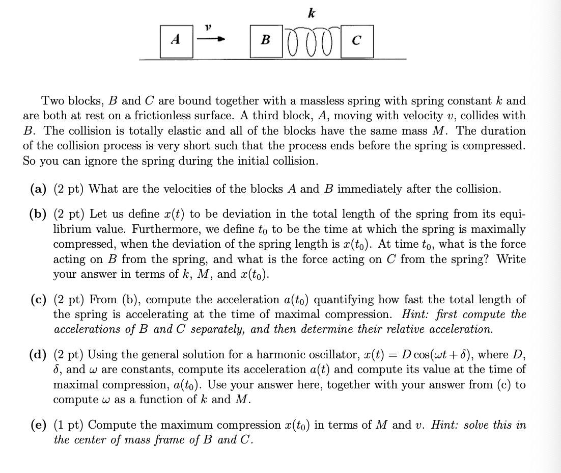 Solved Two blocks, B and C are bound together with a | Chegg.com